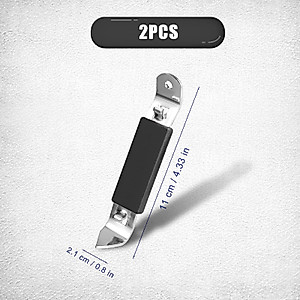 KINBOM 2pcs Magnetic Bottle Openers with Magnet, Stainless Steel Bottle Opener Manual Bottle Punch Can Opener for Beer Bottles Cans Beverages (Black)