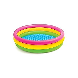 Intex Sunset Glow Inflatable Pool: 58in x 13in - 3 Ring Soft Floor - 73 gal Capacity - Repair Patch Included