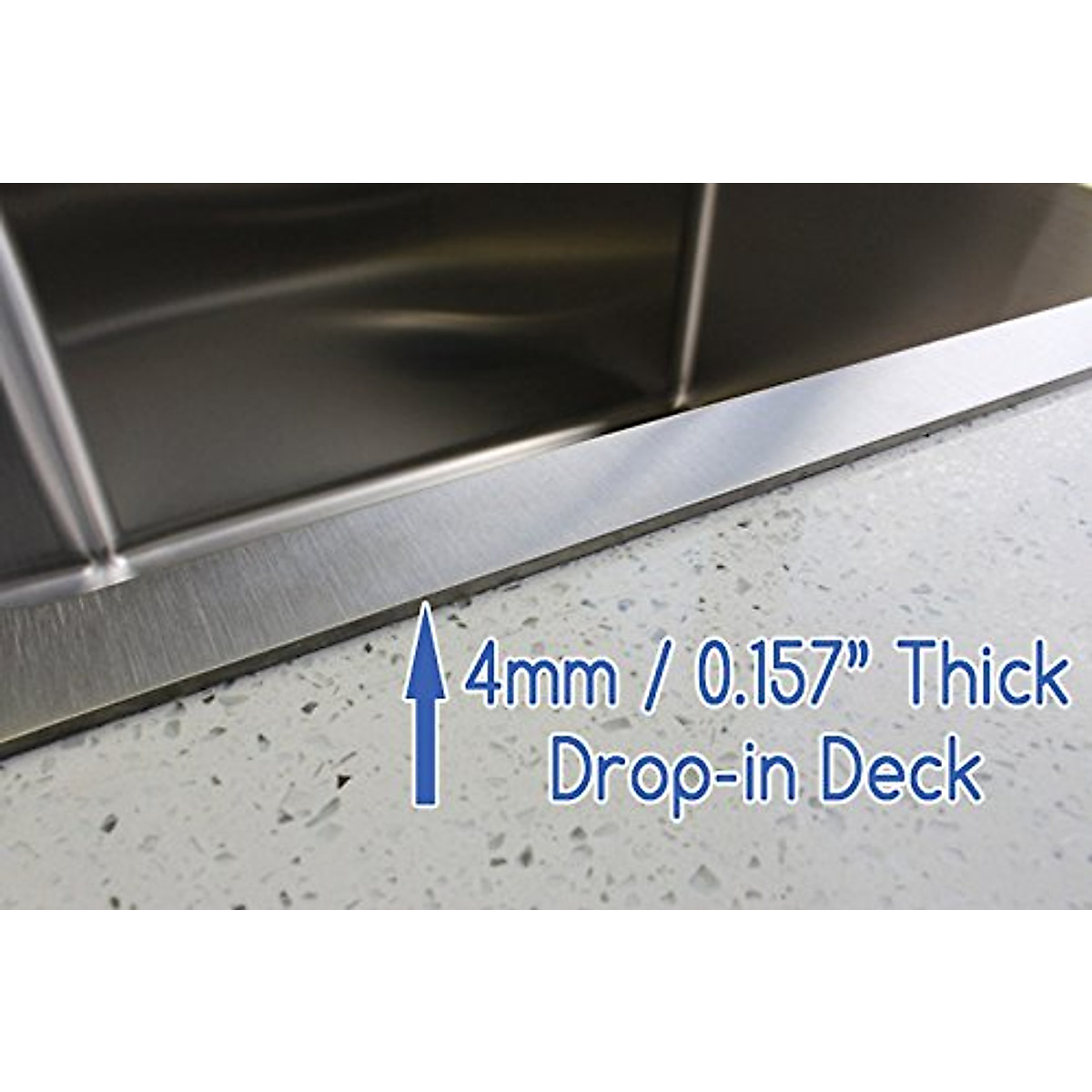 43 Inch Drop In Topmount Stainless Steel Super Sized Kitchen Sink 16 Gauge Double Bowl Basin w/ 9 Gauge Deck - Complete Sink Pack