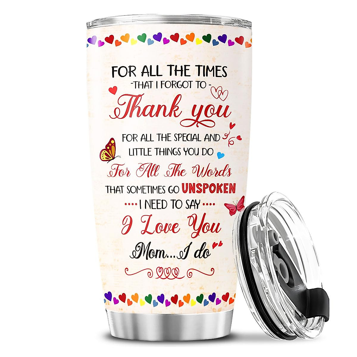 Insulated For Cups Mothers Funny Day Mother Handle Tumblers Women Coffee Mama, Dear Mom Letter, Mom Gifts, Tumbler 20 Oz With Lid And Straw