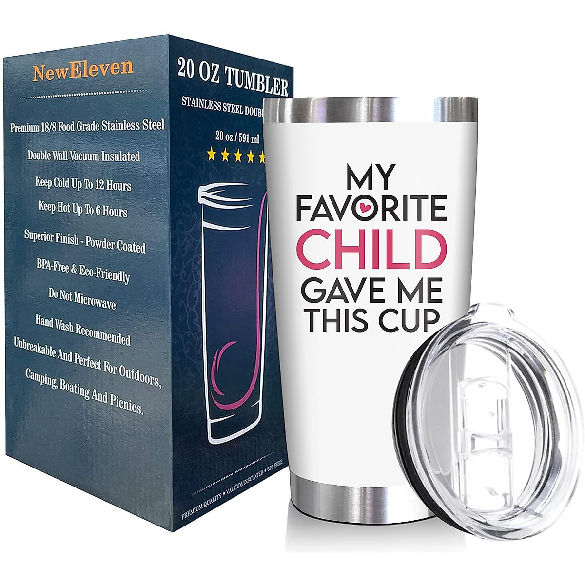 NewEleven Mothers Day Gifts For Mom, Wife - Gifts For Mom From Daughter, Son, Kids - Unique Birthday Present Ideas For Mom, Mother, Wife, New Mom, Mother From Daughter, Son, Husband - 20 Oz Tumbler