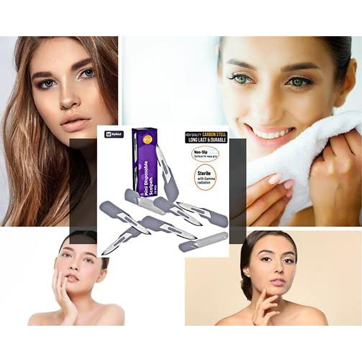 MyMed Disposable Mini #10 Scalpel Dermablade | Mini Box Cutter #10 Sharp Carbon-Steel #10 Scalpel Blades | Pack of 25 for Dermaplaning, Podiatry, Opening Boxes and Mail, Crafts & More