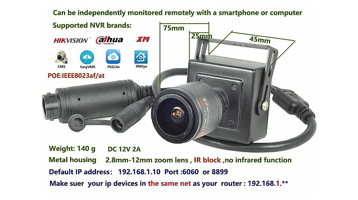BlueFishCam 4MP Mini POE IP Camera - Security System