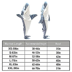 Shark Blanket Hoodie Kid, Wearable Shark Blanket, Shark Sleeping Bag, Soft Cozy Warm Flannel Hoodie, Shark Blanket Onesie Kids(S)
