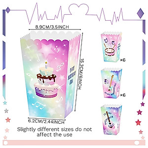 LaVenty 12 PCS Singer Theme Popcorn Boxes Party Party Favor Bags Singer Theme Birthday Party Supplies Kids Candy Treat Bag for Birthday Wedding Bridal Shower