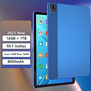 DAUZ Tablet, 16GB RAM 1TB ROM Smart Tablet 10.1 Inch Front 13MP Rear 16MP 8 Core for Game for Business (US Plug)