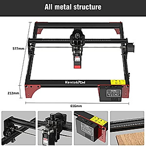 LE400PRO Laser Engraver, 50W High Accuracy Laser Engraving Machine with 400x400mm Large Working Area, 5.5-6W Laser Power Engraver and Cutter for Wood, Metal, Acrylic, Leather
