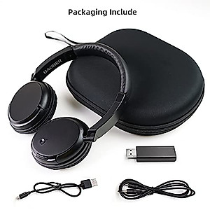 BAOBER Wireless Bluetooth Headphone Over Ear, Bluetooth Transmitter for TV,PC,3.5mm Audio Device, Wired and Wireless Headset (Black)