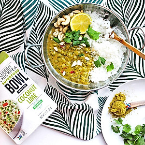 Vana Life's Foods Plant based Ready Meal - Green Chickpea Superfood Bowl Heat and Eat Microwaved Cooked Bowl | Product of the USA (Coconut & Lime, 6-Pack)