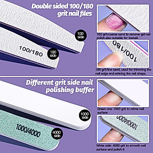 FANDAMEI Nail Files and Buffers, Nail Cuticle Remover Kit with Nail File, Nail Buffer, Nail Buffer Block, Cuticle Nipper, Cuticle Pusher, Cuticle Peeler. Nail Cuticle Oil Lavender for Nail Care