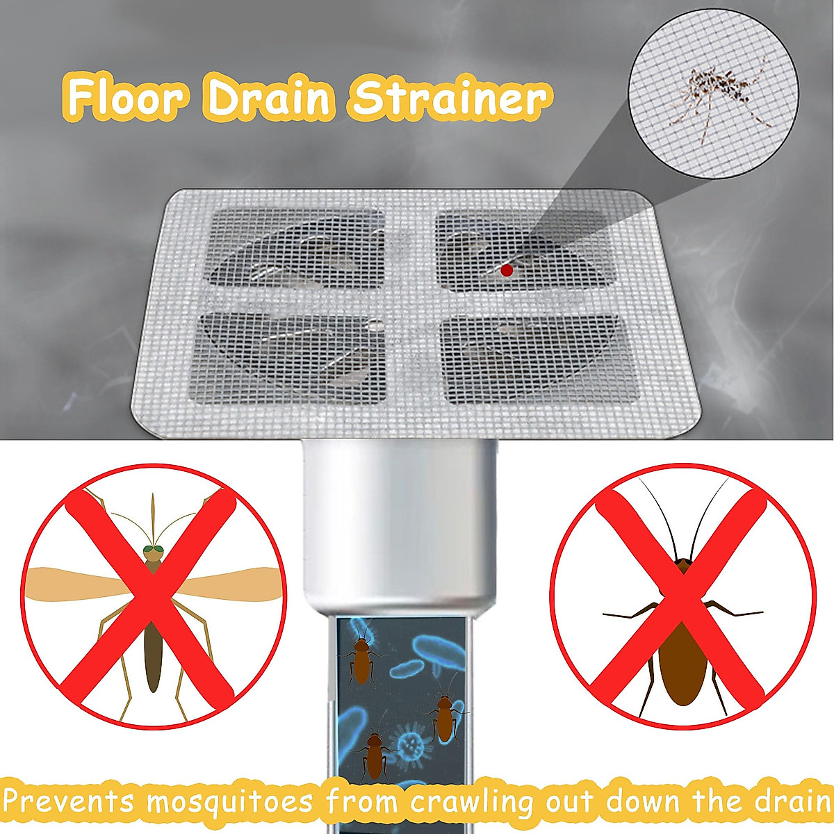 Disposable Hair Drain Stickers,30Pcs Floor Drain Sticker,Sewer Filter Screen,Filter Patches,Shower Drain Hair Catcher,Shower Drain Mesh Stickers for Bathroom/Laundry/Bathtub/Kitchen