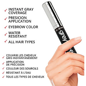 Greyfree Root Touch-Up Hair Mascara Dark-Brown Temporary Gray Roots Concealer