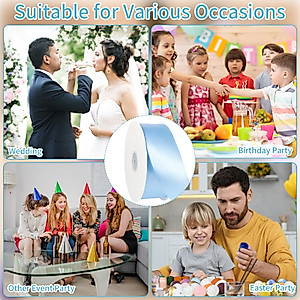 Blue Ribbon 60 Yards 1 1/2 Inch Light Blue Ribbon Baby Blue Satin Ribbon for Flower Bouquet Gift Wrapping Baby Shower Bows Craft Wedding Easter Graduation Decor