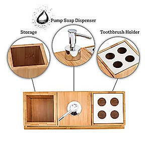 Trademark Innovations Bath Set Bath Caddy - 100% Natural Bamboo