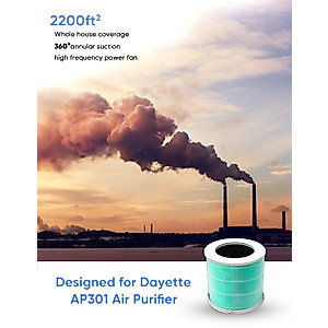 DAYETTE AP301 Replacement H13 HEPA Filter, Designed for Toxin Absorber, Activated Carbon
