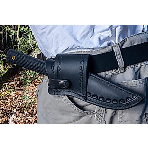 Coast Leathers Custom Leather Sheath, Fits Cold Steel 49LCK SRK No:149 SRK, Fixed Blade Knife Holder, Sheath Only - Cross Draw Knife Holster, Black