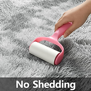 Deerhoo Large Shag Area Rugs 6 x 9, Tie-Dyed Plush Fuzzy Rugs for Living Room, Ultra Soft Fluffy Furry Rugs for Bedroom, Indoor Carpet Nursery Rugs for Kids Room Home Decor, Light Grey