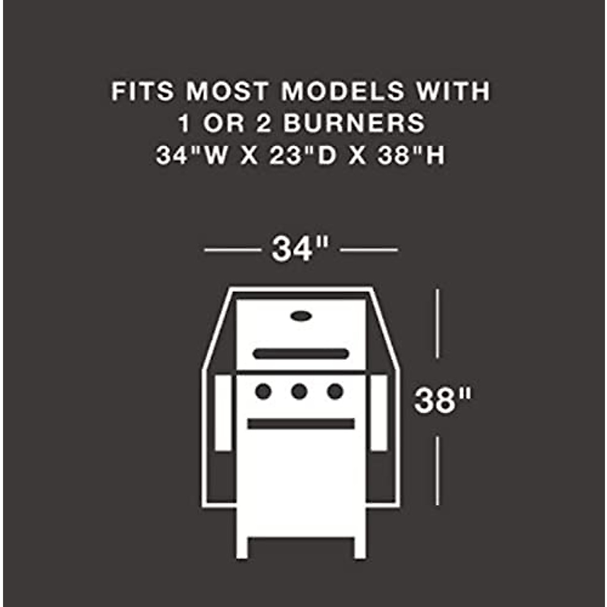 True Guard Grill Water Resistant Heavy Duty Patio Furniture Covers, Fade/Stain/UV Resistant for Outdoor Patio Furniture, 600D Rip-Stop Brown 34in