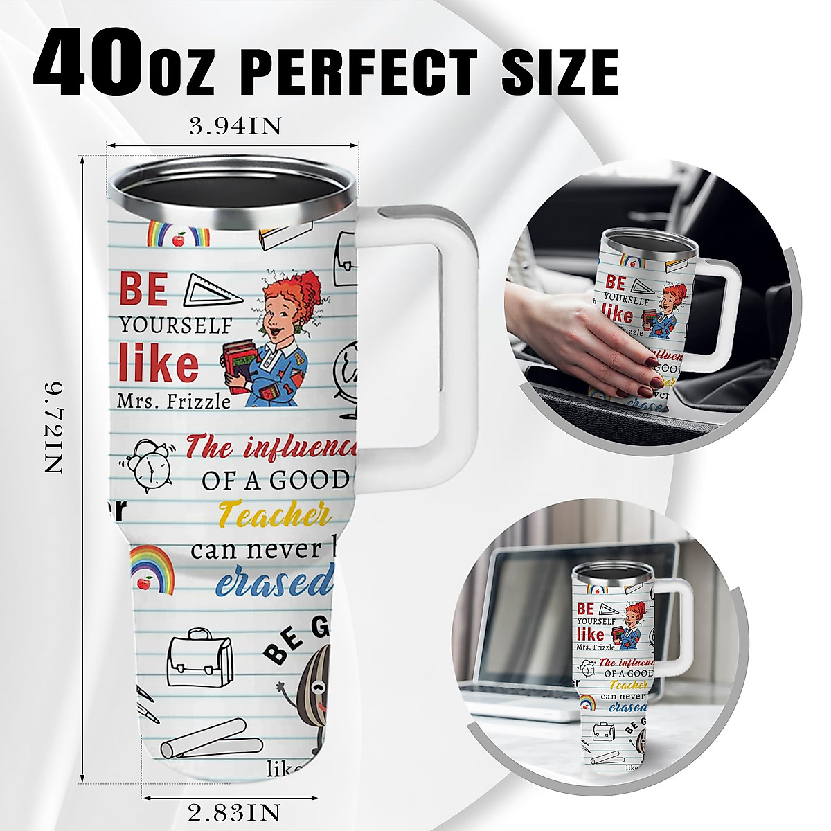 NIAXAUYT Teacher Appreciation Gifts - Birthday Gifts for Teachers Tumbler 40oz - Best Teachers Gift for Teacher Week, Graduation, Back to School, Christmas