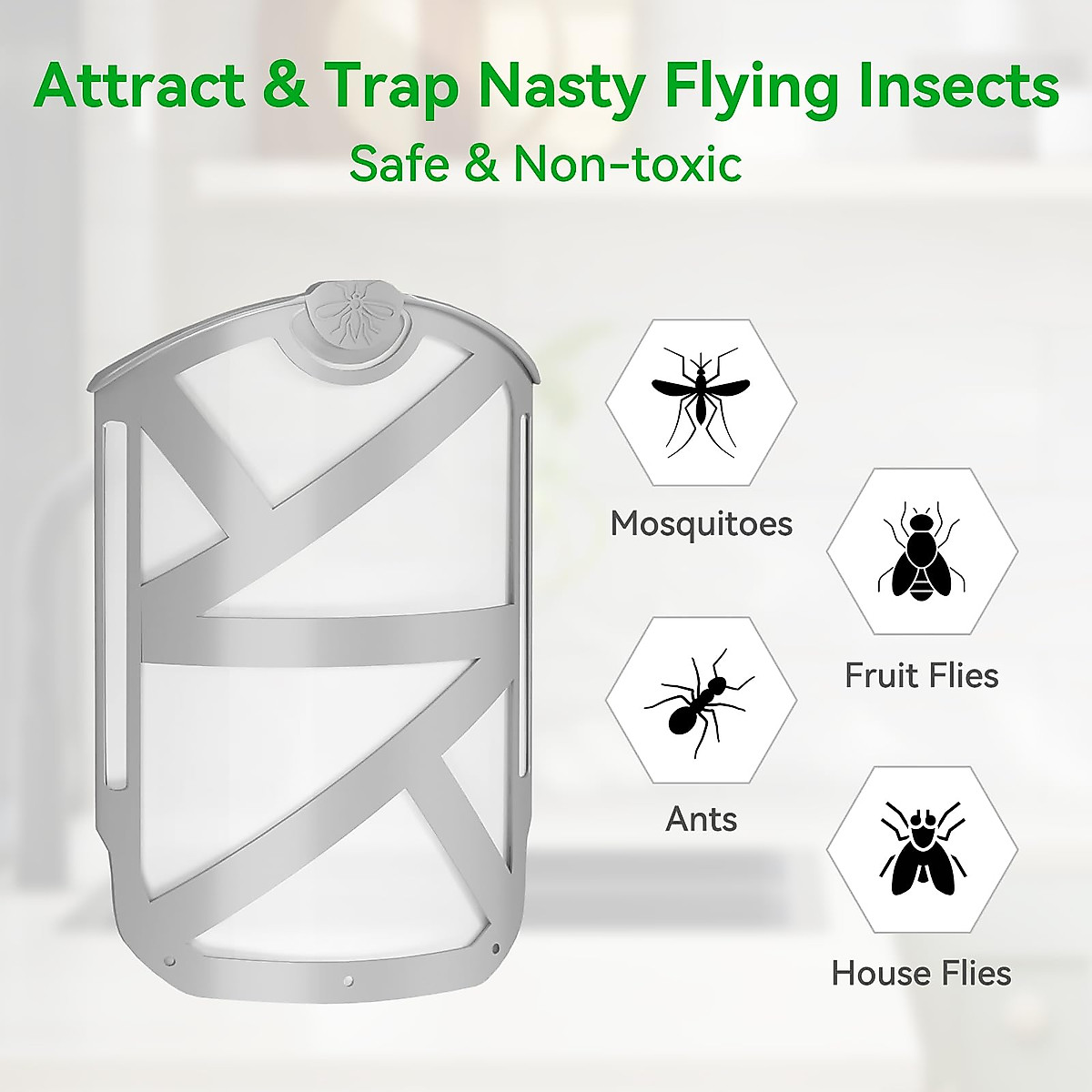 8 Pack Flying Insect Trap Refills Compatible with ZEVO, Indoor Fruit Fly Refill Cartridge Sets for Plug-in Light M364 and Max, 8Pcs Mosquito Bug Light Refills