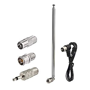 Superbat Telescopic FM Antenna for Stereo Receiver Indoor, FM Radio Antenna 75 Ohm UNBAL for Yamaha Onkyo Denon Table Top Home Theater Receiver Radio Receiver Antenna Tuner