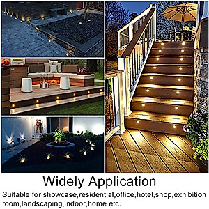 LED Deck Lights Kit Bluetooth Controlled, Sumaote 6 pcs Φ1.77" Low Voltage Recessed Deck Lighting Outdoor Waterproof Garden Landscape Soffit Stair Steps Warm White LED Lighting