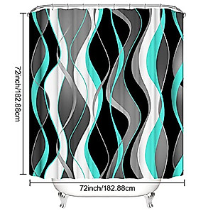 beifivcl 4Pcs Red Shower Curtain Sets with Non-Slip Rugs, Toilet Lid Cover and Bath Mat, Black and Gray Bathroom Decor Set Accessories Fabric Waterproof Shower Curtains with 12 Hooks, 72 x 74 Inch