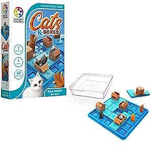 SmartGames Cats & Boxes Travel Game with 60 Challenges for Ages 7-Adult