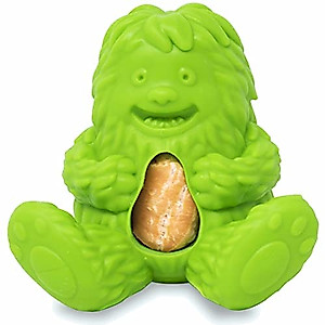 Yeti Puff and Play Dog Toy Interactive Nuggets Treats Dispenser Puzzle, Fun Stimulating Chew Toy for Teething, Behavior Training, Anxiety Calming, for Light to Moderate Chewers, Green