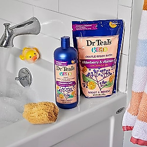 Dr Teal's Kids 3-in-1 Elderberry Bath: Bubble Bath, Body Wash & Shampoo, 20 fl oz.