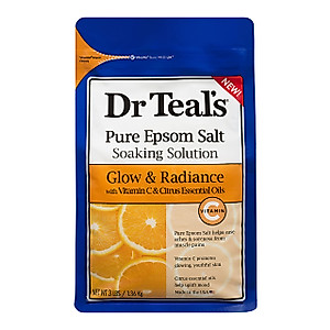 Dr Teal's Salt Bath Variety Gift Set (4 Pack, 3lbs Ea.) - Glow & Radiance Vitamin C & Citrus, Soothe & Sleep Lavender - Pure Epsom Salt & Essential Oils Nourish Skin & Promote Better Sleep