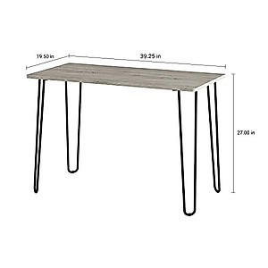 Lavish Home Computer Home Office-Small Desk With Hairpin Legs for Modern, Industrial-Style Decor, (L) 39.25” x (W) 19.5” x (H) 27”, Gray