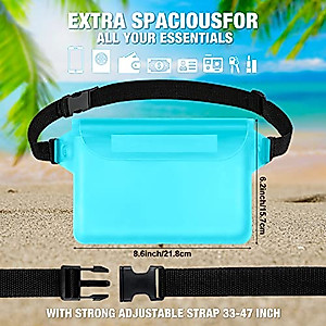 18 Pieces Waterproof Fanny Pack Waterproof Phone Pouch Bag with Waist Strap Sensitive Dry Bag Fishing Bag with Adjustable Belt for Phone Valuables for Swimming Snorkeling Boating Kayaking, 12 Colors
