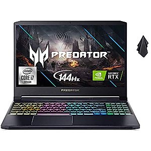 Acer Predator Triton 300 Gaming Laptop 2021, Intel i7-10750H, NVIDIA GeForce RTX 2070, 15.6" Full HD IPS 144Hz IPS Display, 16GB DDR4 RAM, 1TB NVMe SSD, Killer Wi-Fi, RGB Backlit KB +Oydisen Cloth