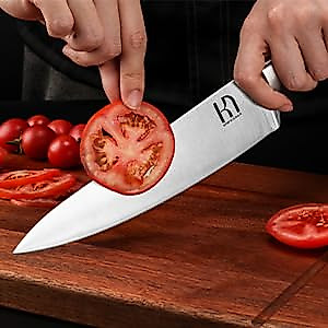 KnifeSaga Chef Knife 8 inch Professional, Japanese Chefs Knife High Carbon Stainless Steel, Razor Sharp Kitchen Cooking Knife for Vegetable Chopping, Meat Cutting Knife with Full Tang Handle