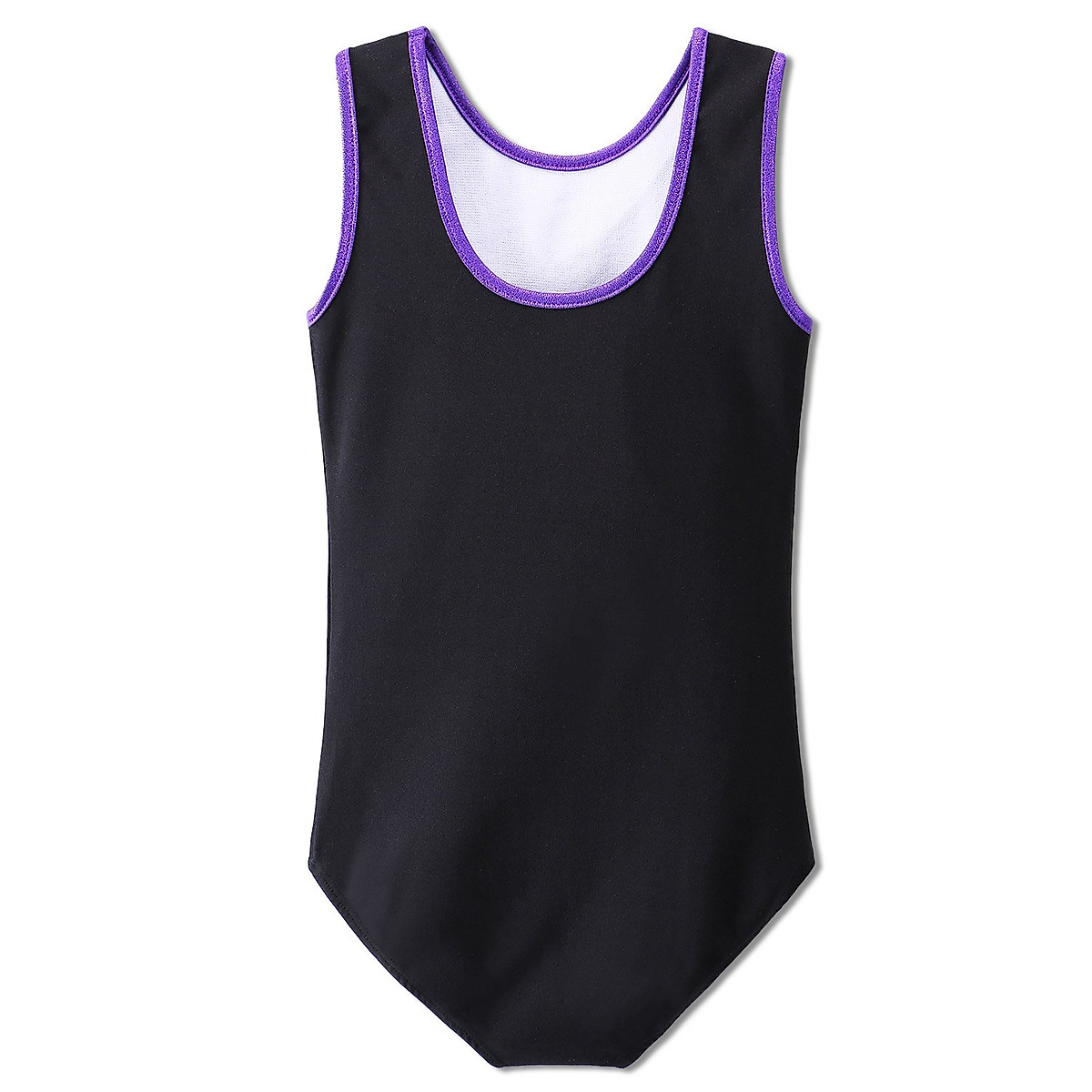 BAOHULU Leotards for Girls Gymnastics Toddler Shiny Diamond Metallic Athletic Bodysuit B179_BlackPurple_12A