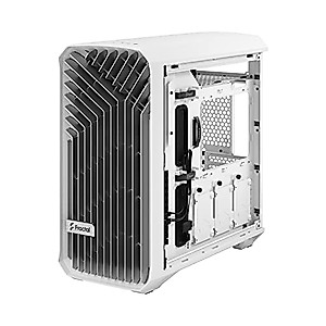 Fractal Design Torrent Compact White - Clear Tint Tempered Glass Side Panel - Open Grille for Maximum air Intake - Two 180mm PWM Fans Included - Type C - ATX Airflow Mid Tower PC Gaming Case