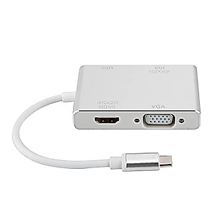 Type-C Converter 1920x1200/30hz Hub Adapter Easy to Carry Aluminum Alloy Multifunction for Computer Desktop