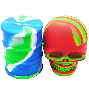 vitakiwi 2PCS 500ml Large Silicone Concentrate Containers Non-stick Food Storage Jars (E)