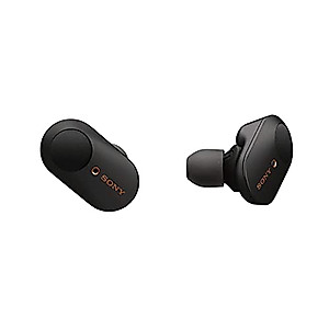 Sony WF-1000XM3 Truly Wireless Noise Cancelling Headphones with Mic, up to 32 Hours Battery Life, Stable Bluetooth Connection, Wearing Detection with Alexa Built-in - Black (Renewed)