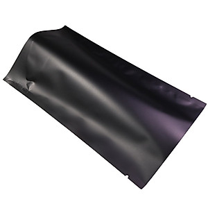 Pack of 100 Double-Sided Matte Black Open Top Non-Resealable Stand-Up Bags (3.9" x 6.3", Matte Black)