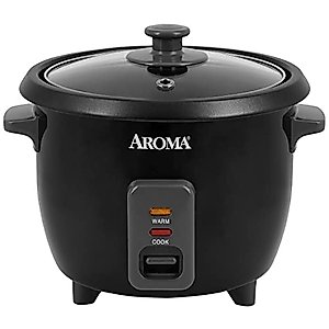 Aroma Housewares 6-Cup (Cooked) / 1.5Qt. Rice & Grain Cooker (ARC-363NGB),Black,6-Cup Cooked / 3-Cup Uncooked