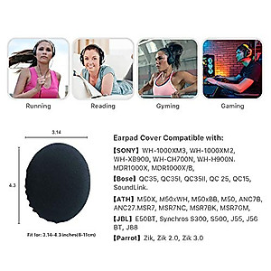 Xklmb 3Pairs Stretchable Fabric Headphone Covers/Washable Sanitary Ear pad,Earcup Earpad Covers Fit Most On Ear Headphones 8-11cm(3.14" - 4.33") Earpads