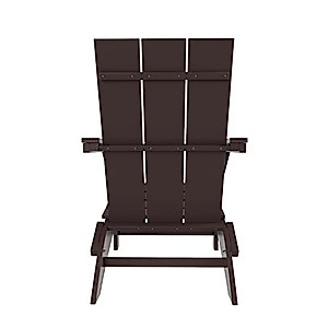 WO Home Furniture HDPE Adirondack Chair Folding Poly Lumber All Weather UV/Fade Resistant Heavy Duty for Patio, Backyard, Balcony, Garden, Lawn (Dark Brown)…