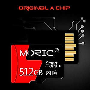 512GB High Speed Micro SD Card with Adapter Memory Card for Phone,Game Console,Dash Cam,Camcorder,Surveillance,Drones