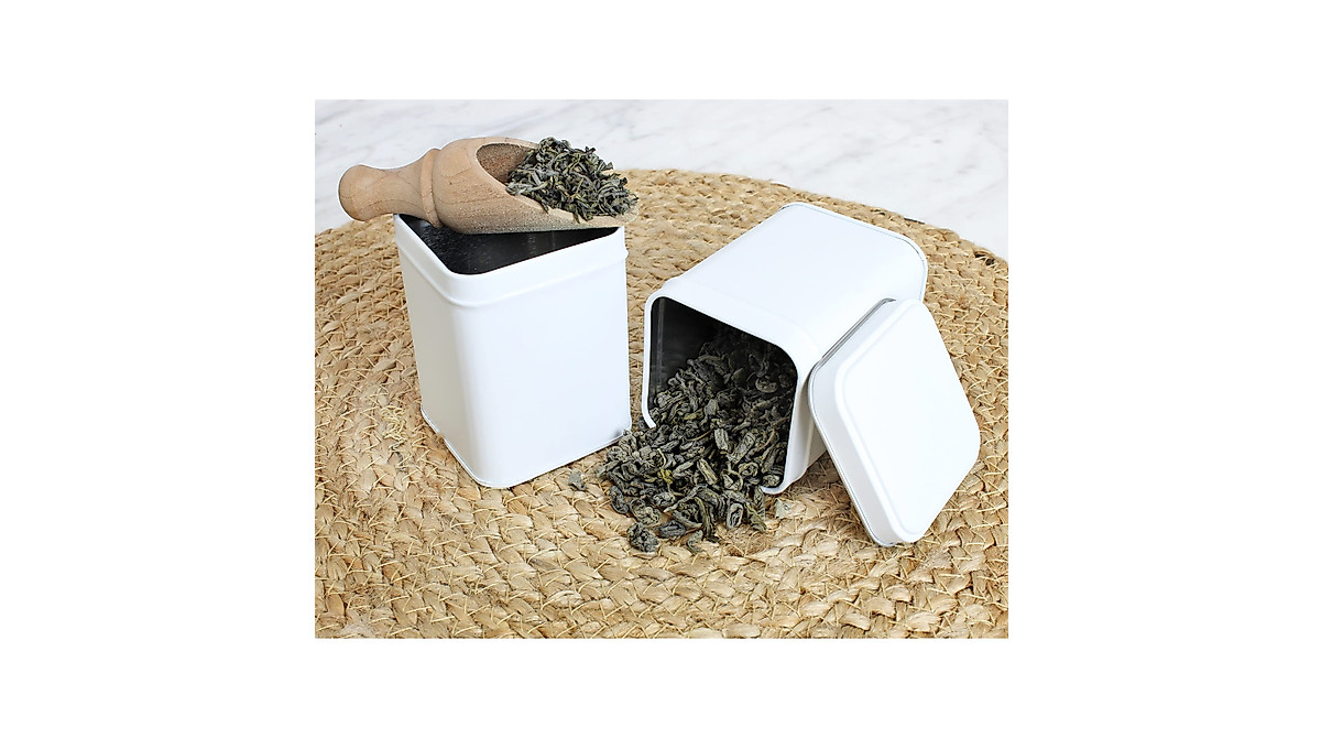 Cornucopia Square White Metal Tins - 6 Pack Storage Solutions