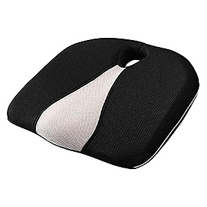 HHWKSJ Seat Cushion Pillow for Office Chair - 100% Memory Foam Firm Coccyx Pad - Tailbone, Sciatica, Lower Back Pain Relief - Contoured Posture Corrector for Car, Wheelchair, Computer and Desk Chair