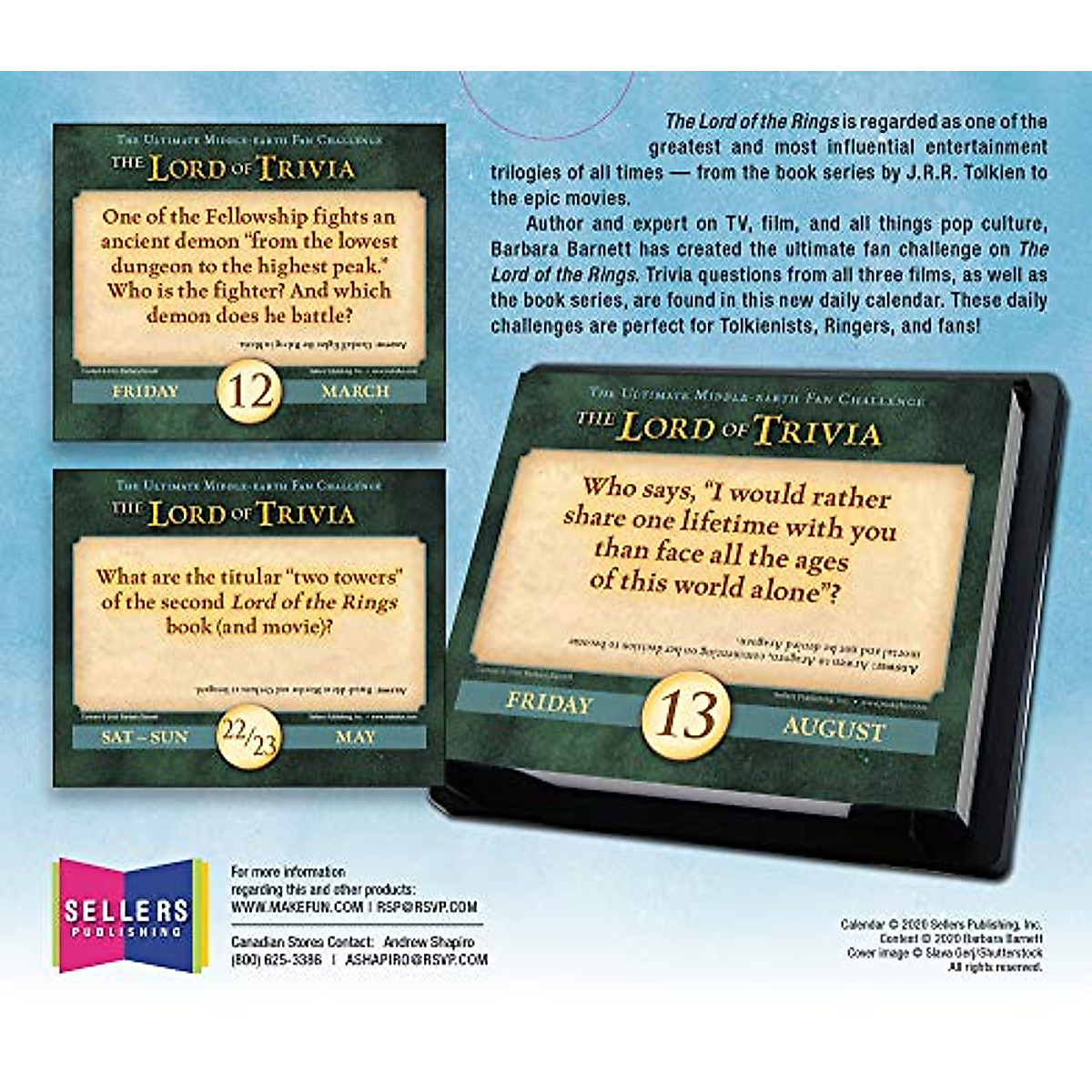 2021 The Lord of Trivia The Ultimate Middle Earth Fan Challenge Boxed Daily Calendar