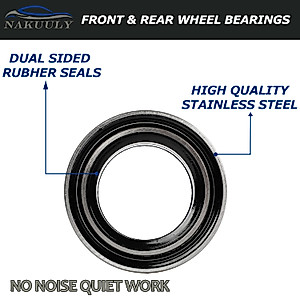 Nakuuly Front and Rear Wheel Bearings Pack of 4 Compatible with Polaris RZR XP 4 900 1000 Turbo Diesel Crew Scrambler Sportsman Replaces # 3514699 3514822 3514924 3514627