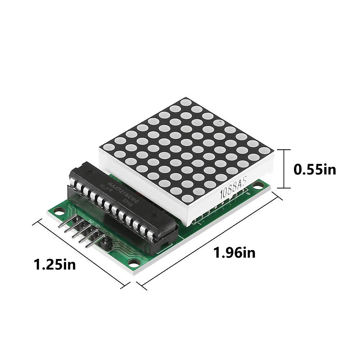 ACEIRMC 2PCS MAX7219 Dot Matrix Display Module Single-Chip Control LED Module DIY Kit for Arduino with 5pin Line (A)